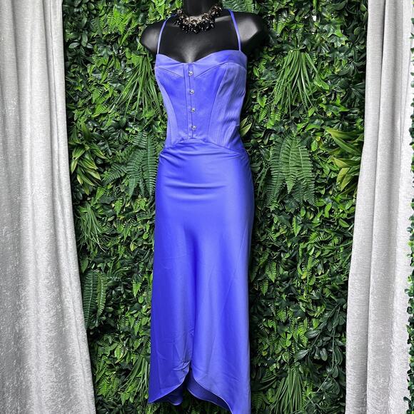 House of CB | Dresses | House Of Cb Dress Women Medium Purple Periwinkle Imogen Corset Satin ...